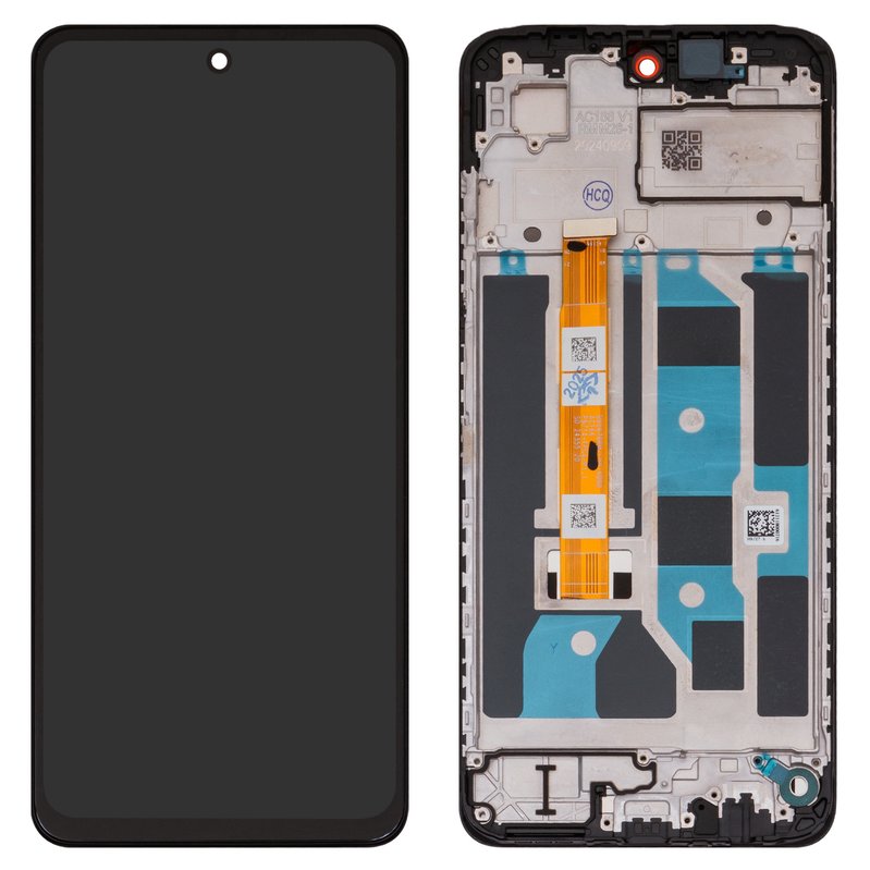 Дисплей для Oppo A3 (CPH2669), A3x (CPH2641), чорний, з рамкою ...